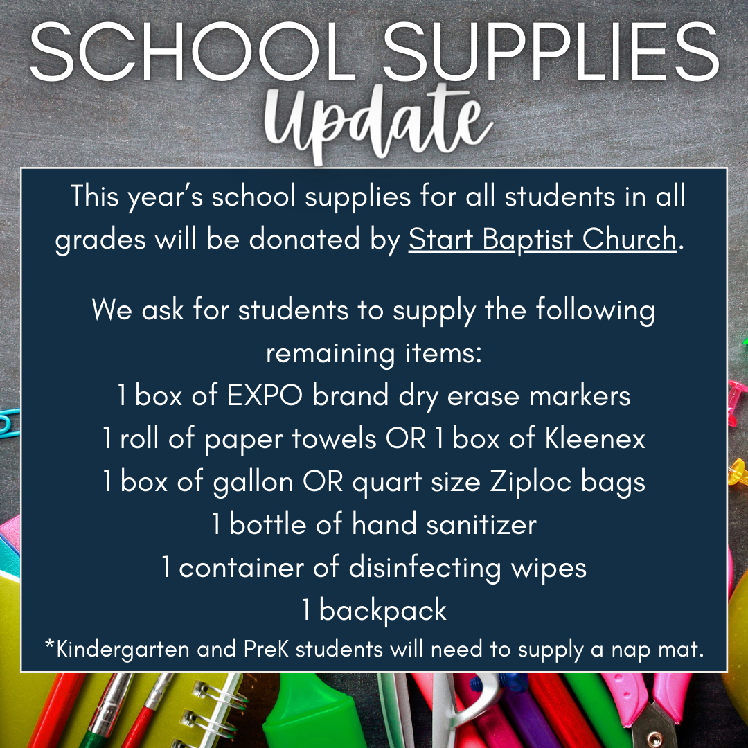 24-25 School Supplies – Start Elementary School